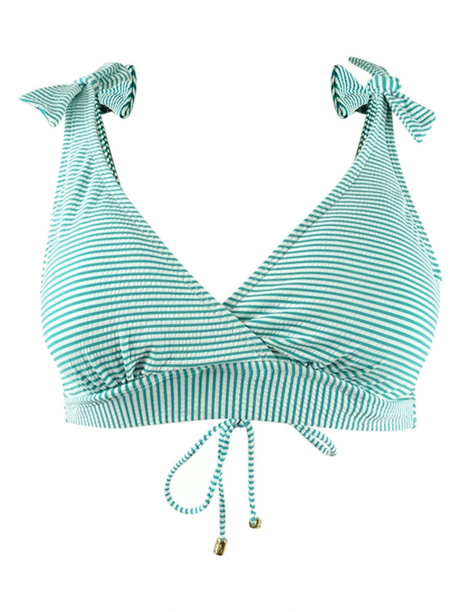 LAUREN Ralph Lauren Women's Seersucker Bikini Swim Top Swimsuit | eBay
