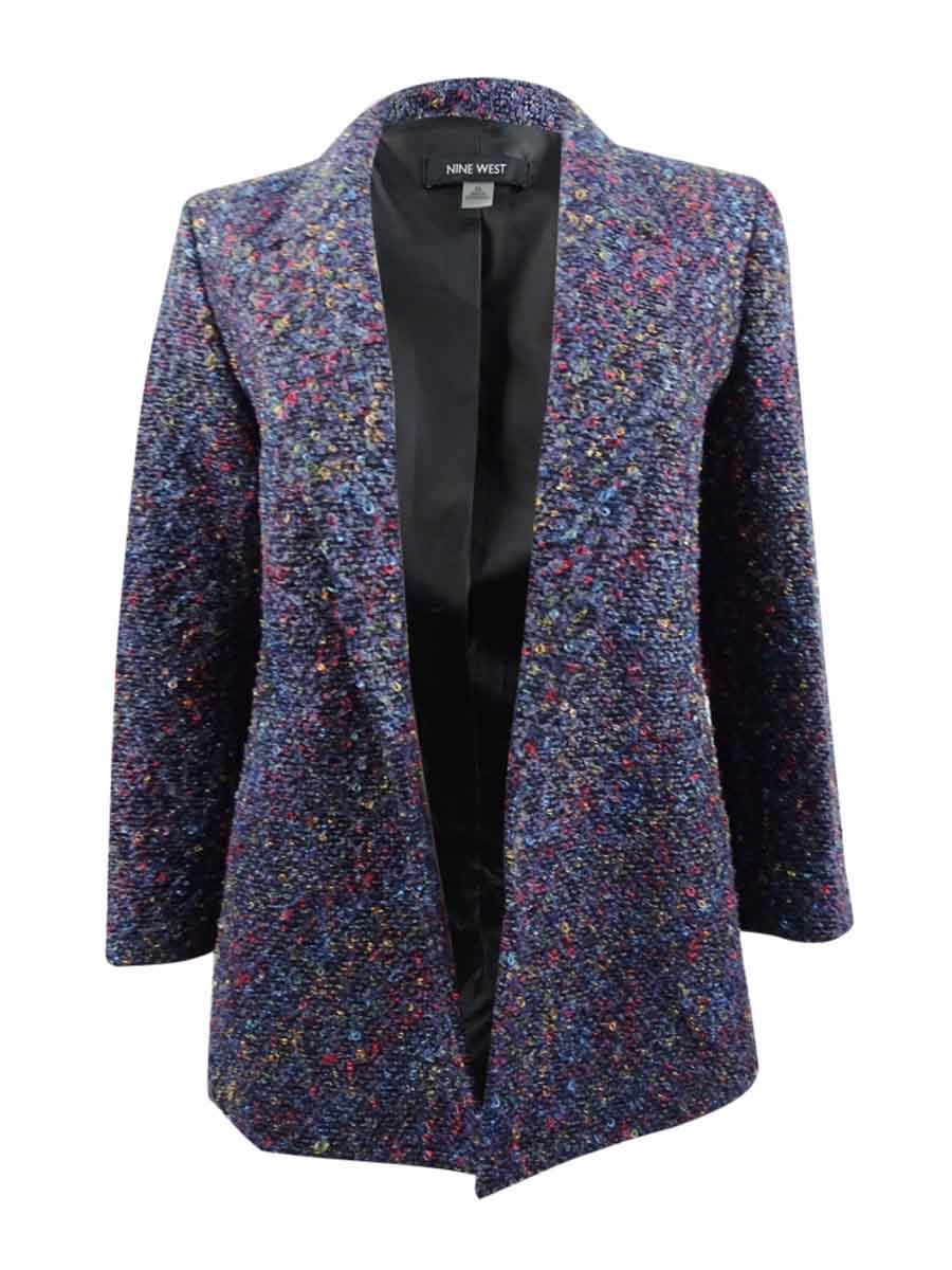 Nine West Women's Tweed Multicolor Flyaway Blazer | eBay