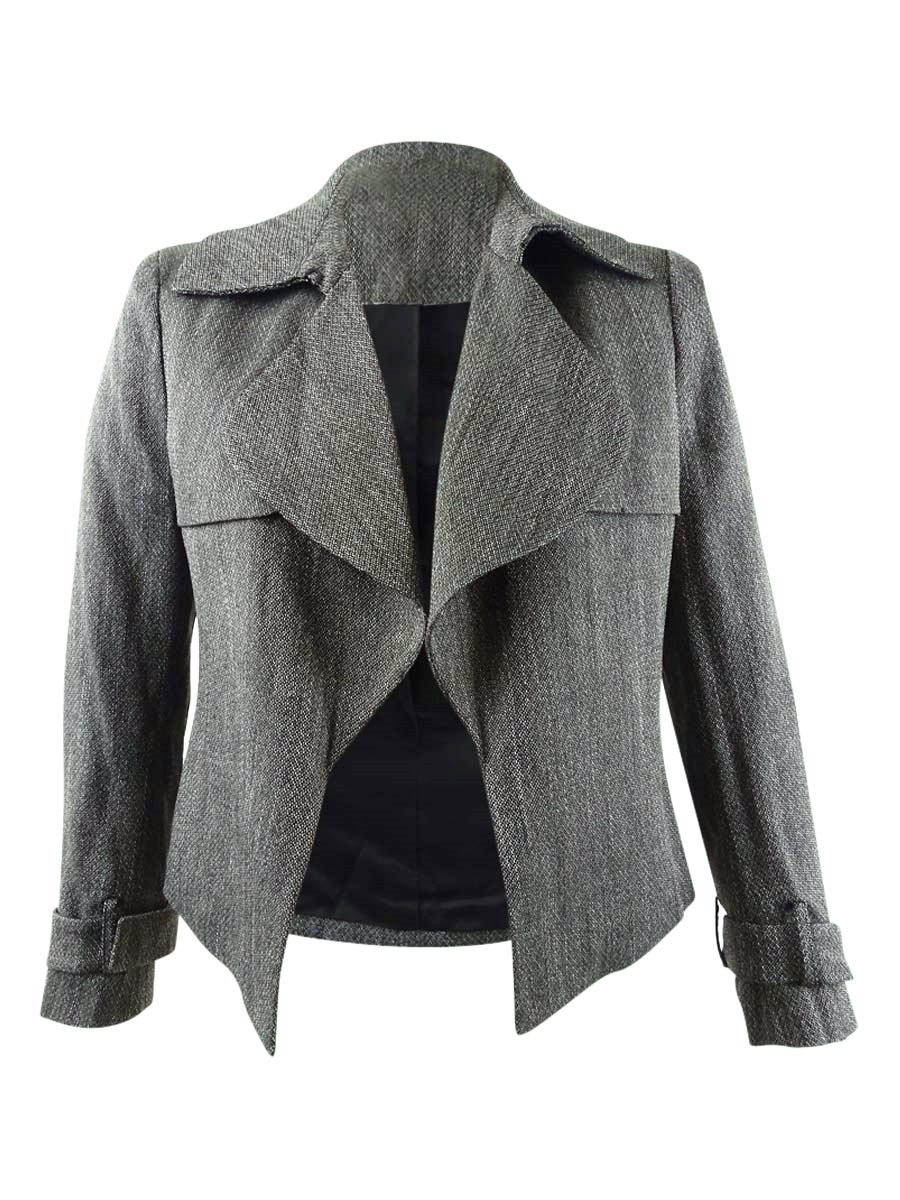 Pre-owned Anne Klein Women's Wide-lapel Belted-cuff Blazer In Anne ...