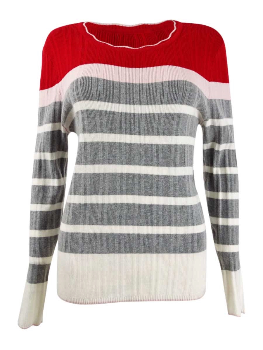 Maison+Jules+Women%27s+Striped+Long+Sleeve+Sweater+Size+XL+B134 for ...