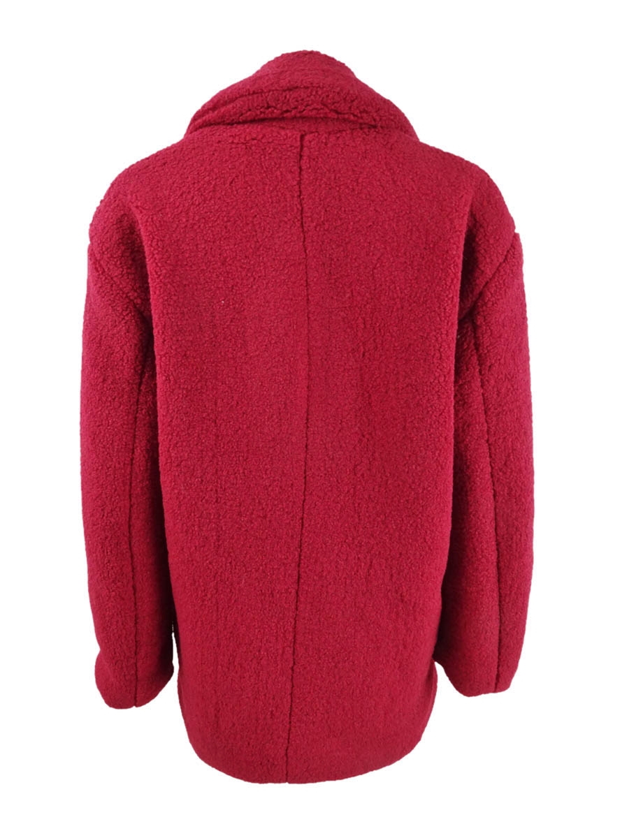 Collection B Jacket Faux Fur Notched Collar Coat Womens Black Sz L 910 ...