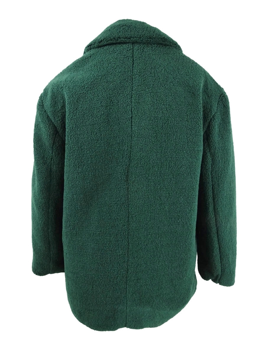 Collection B Jacket Faux Fur Notched Collar Coat Womens Black Sz L 910 ...